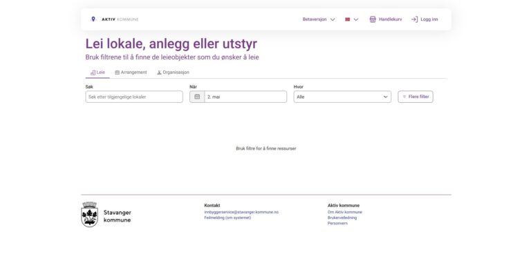 Hvordan bestiller du et leieobjekt (et lokale, et anlegg eller utstyr)? – Aktiv kommune